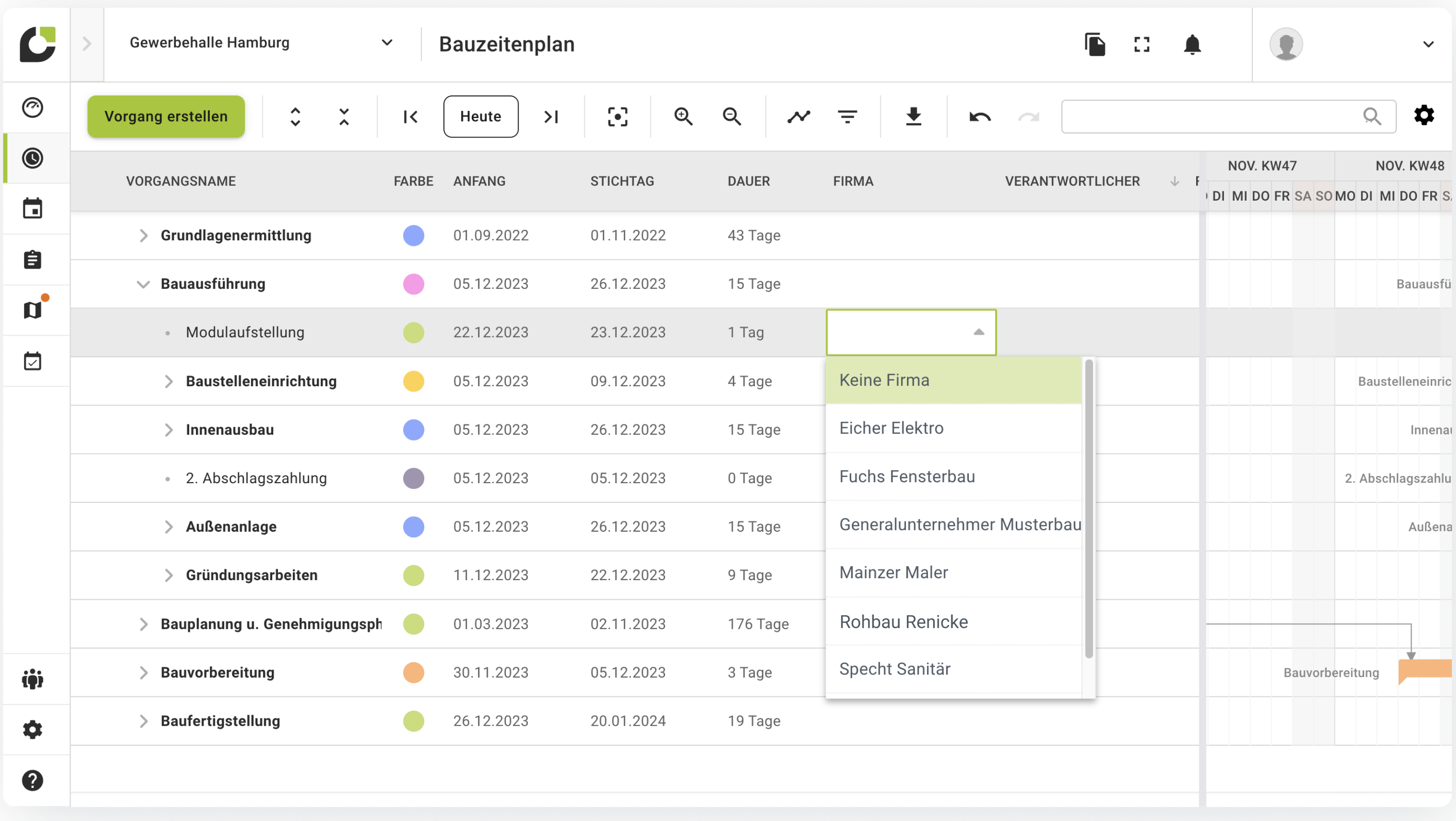 Bauzeitenplan Software » digitale Bauablaufplanung - Capmo